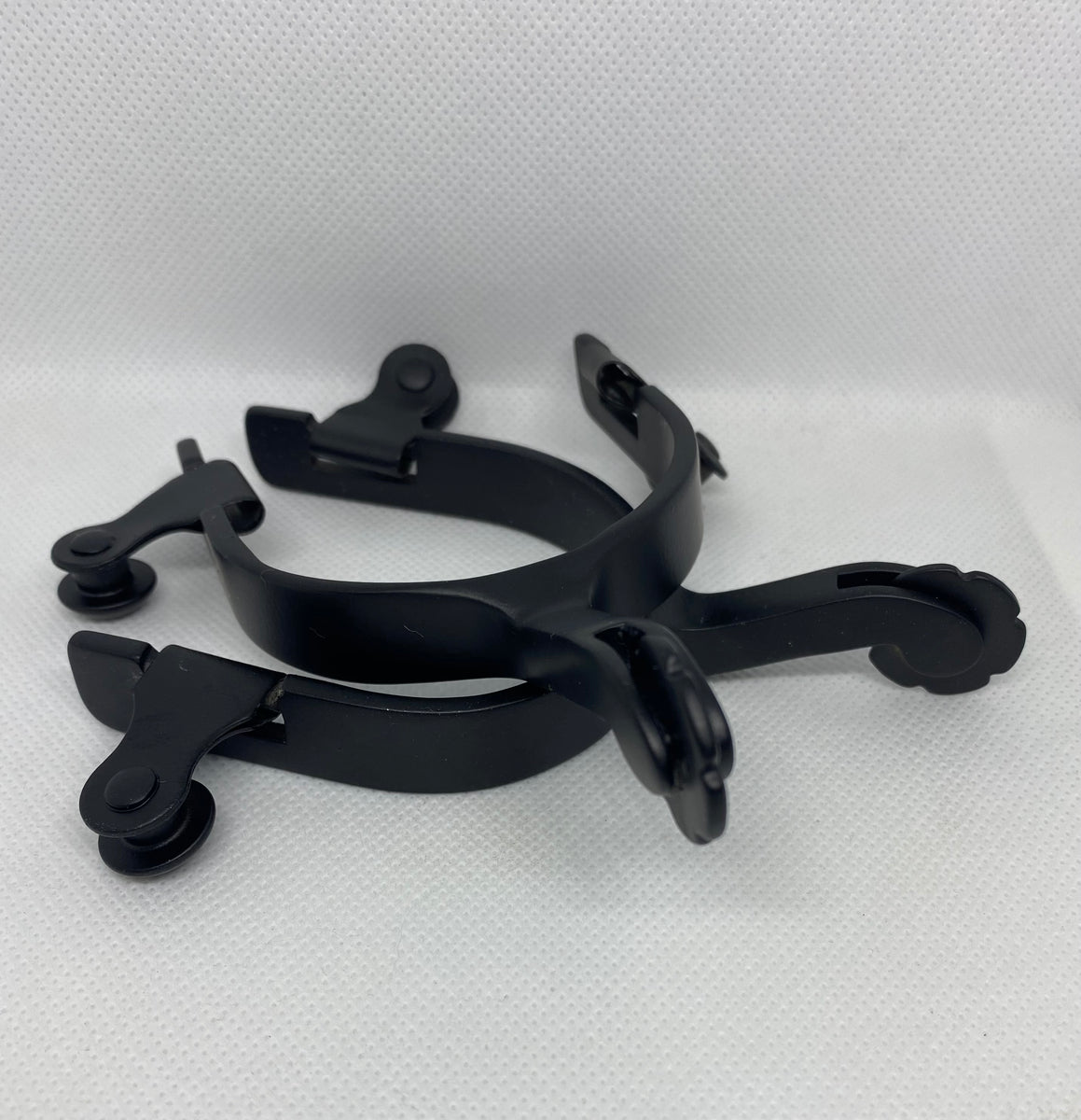 1 7/8” Shank Western Clover Rowel Flat Black Spurs – Hold It! Magnetic ...